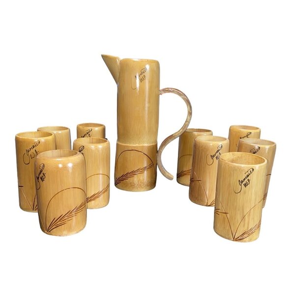 Unbranded | Dining | Bamboo Tiki Style Pitcher With Tumblers Set ...